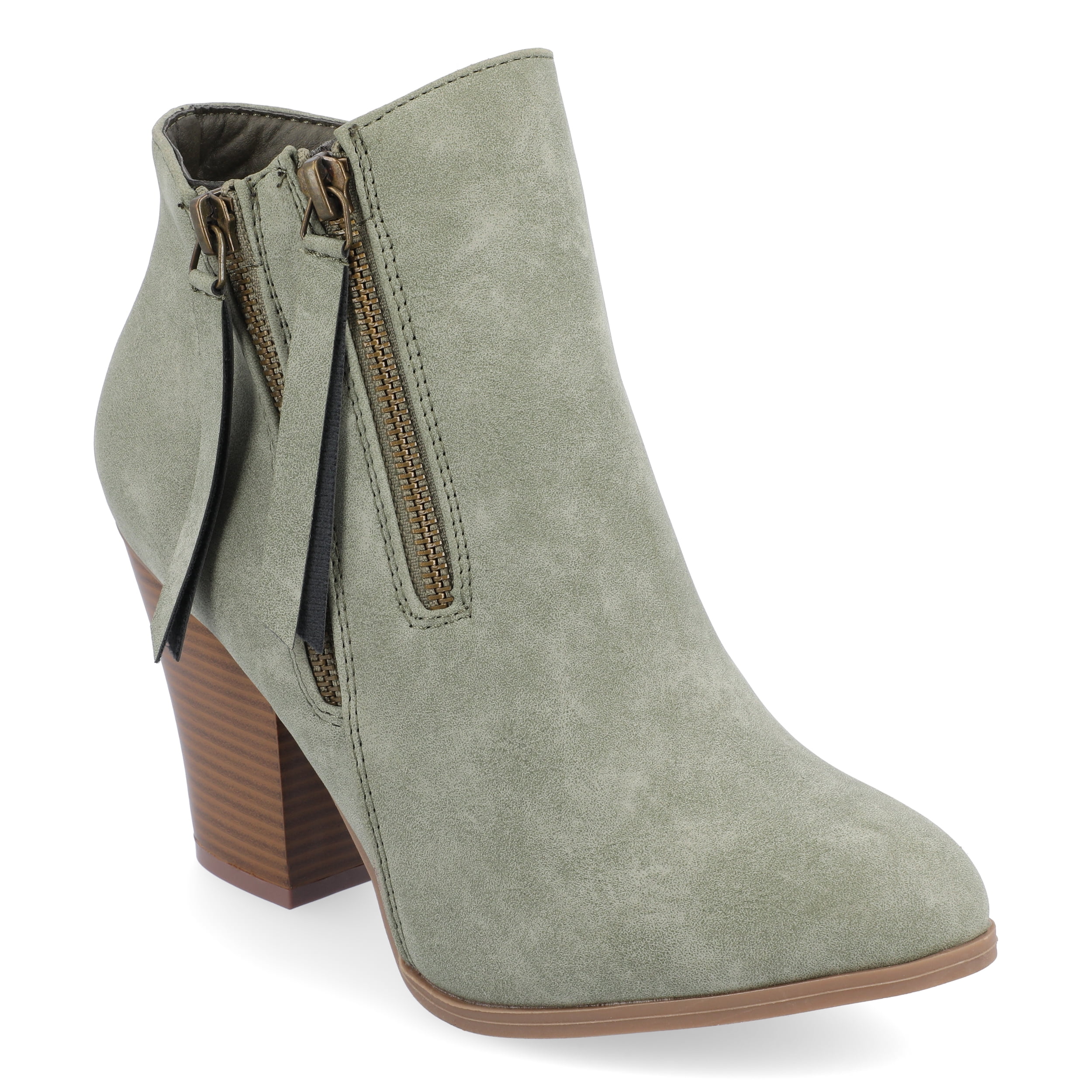 Journee Womens Vally Inside Zip Stacked Heel Booties, Widths Available ...