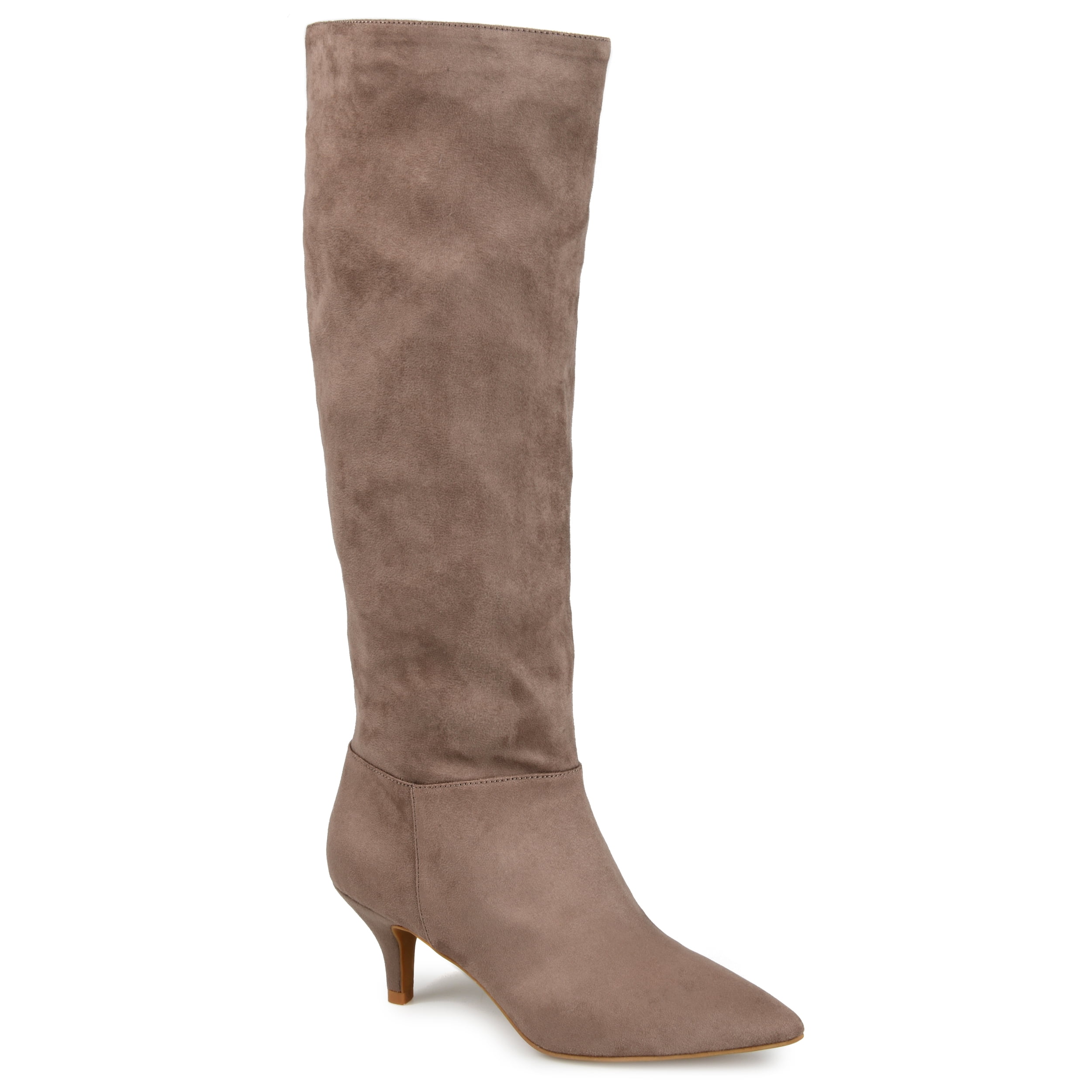 Wide Calf Kitten Heel Boots
