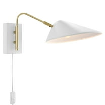Modway Journey 7" Swing Arm Wall Sconce, White, Adjustable, Cordless ...