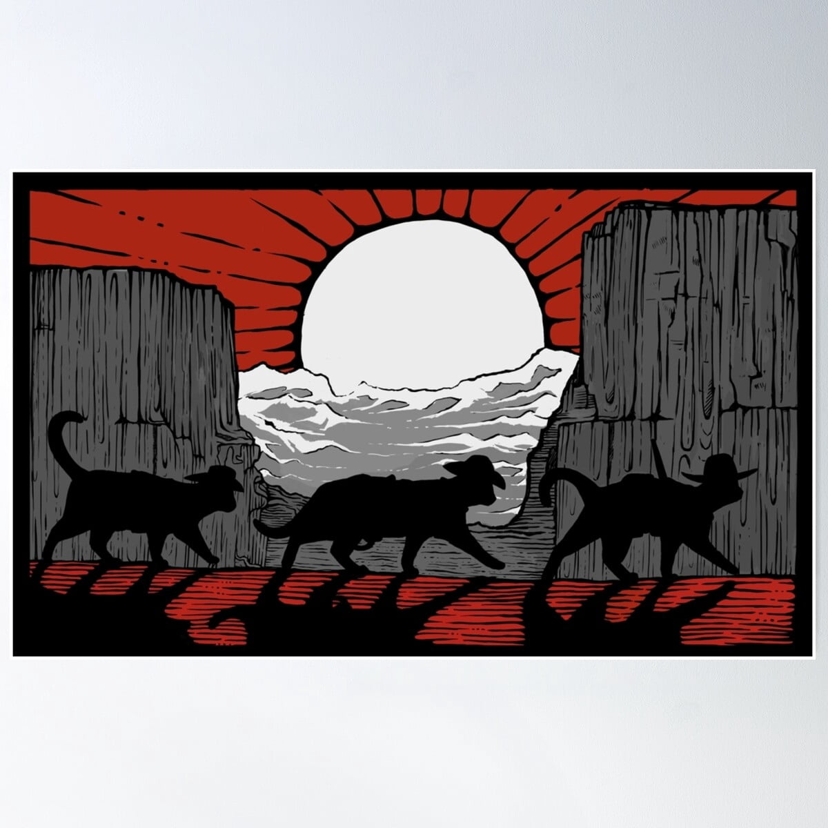 Journey Across The Prairie Poster Wall Art, Modern Wall Decor For ...