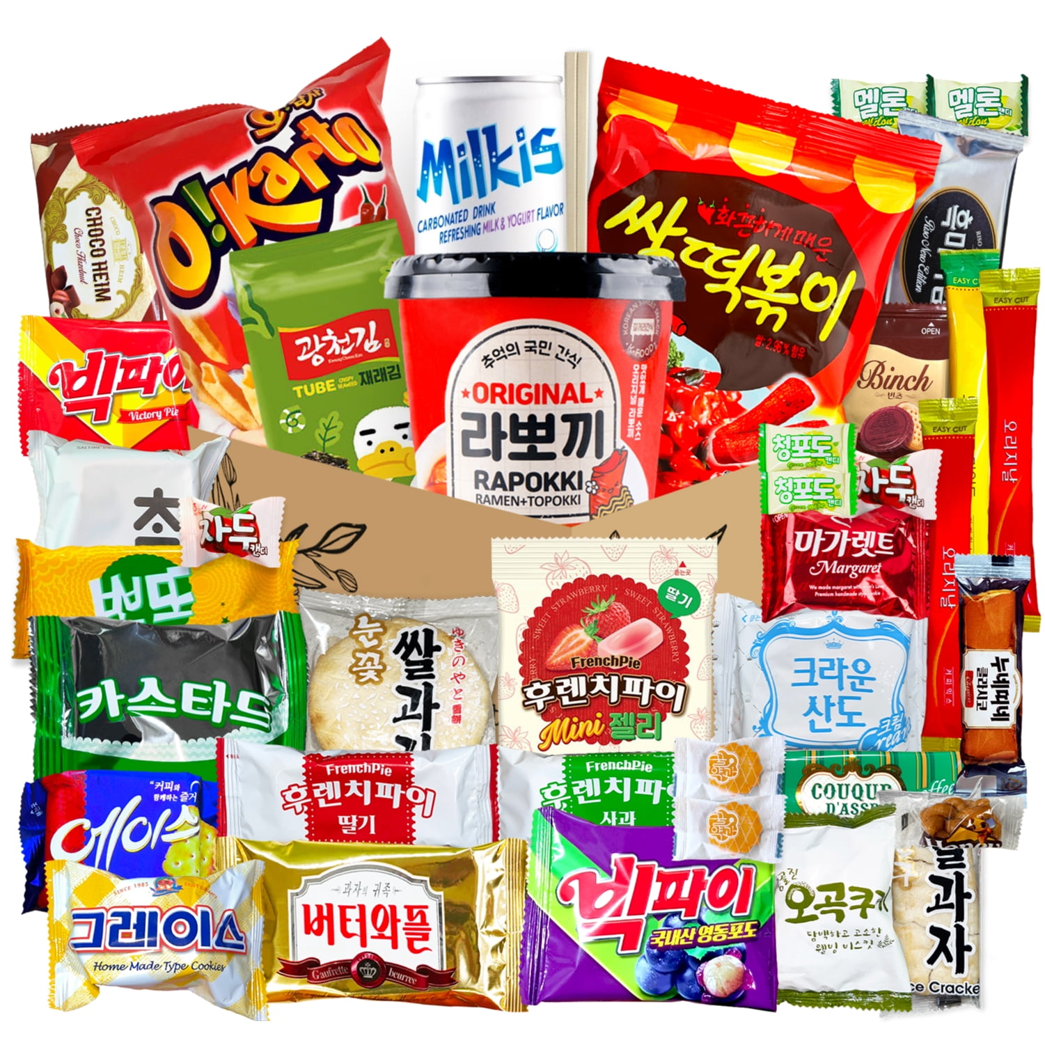 Seri's Choice KOREAN Snack Box, 38 Count Wrapped Candy, Snacks, Chips ...