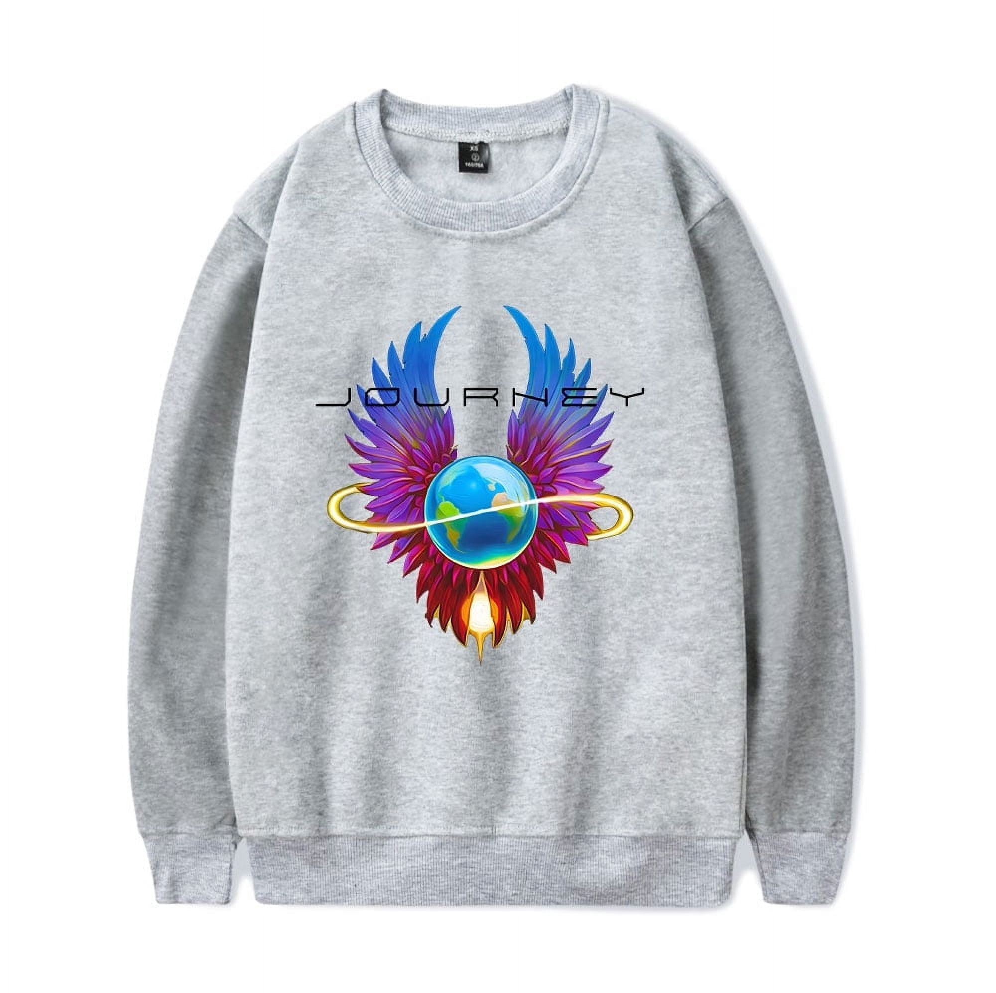 Journey Merch Sweatshirt Earth Wing Logo Rock Long Sleeve Crewneck Men ...