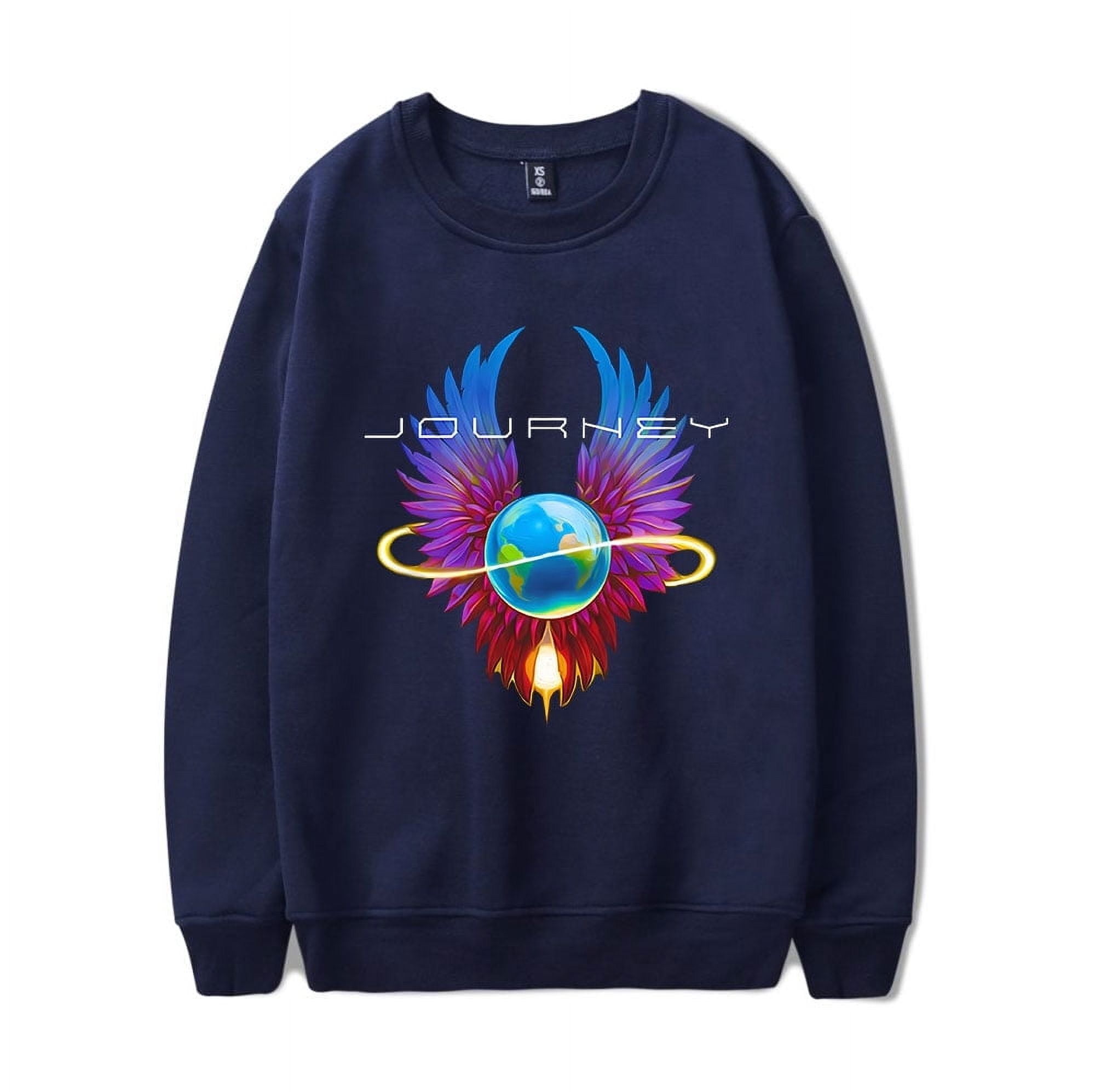 Journey Merch Sweatshirt Earth Wing Logo Rock Long Sleeve Crewneck Men ...