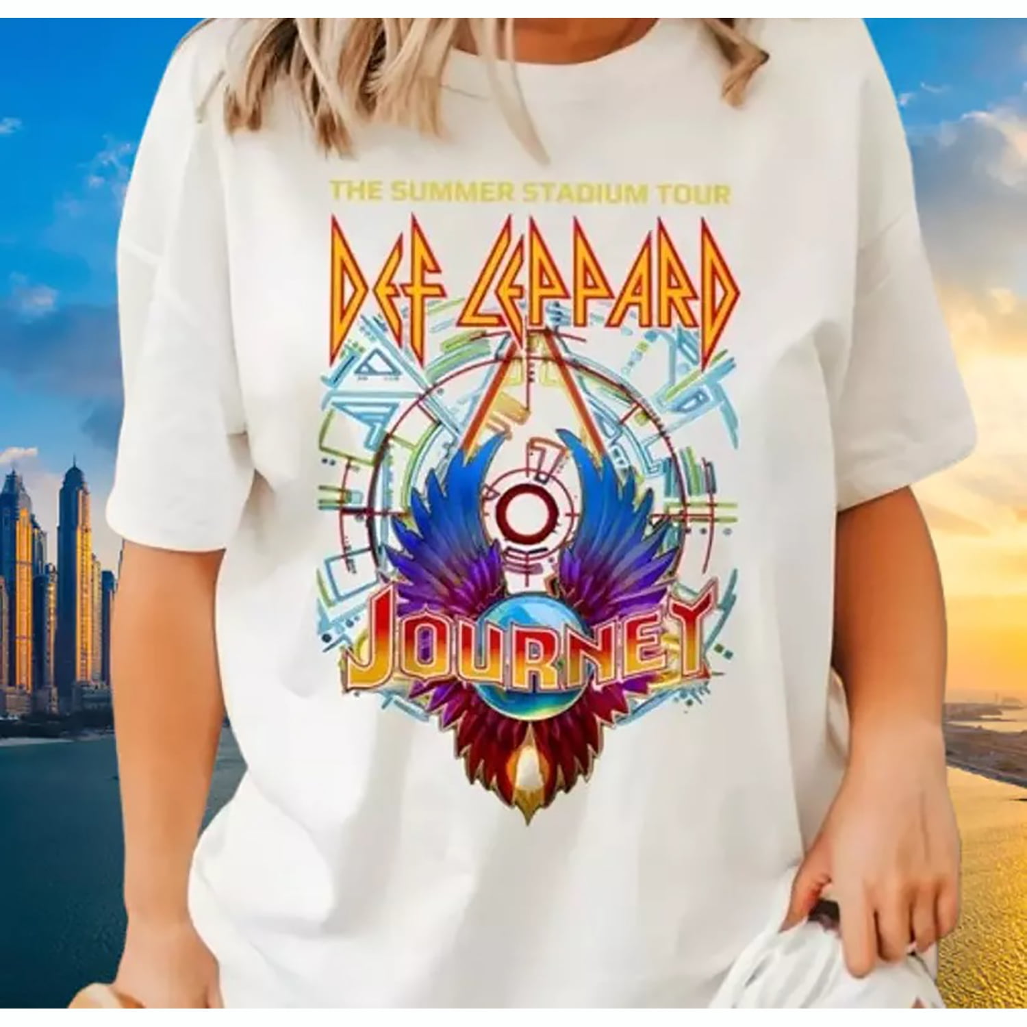 Journey Summer Stadium Tour 2024 T-Shirt Def-Leppard Merch concert ...
