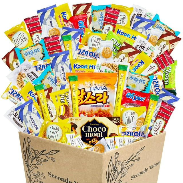 Journey of Asia Korean Snack Box 62 Count Care Package Individually ...