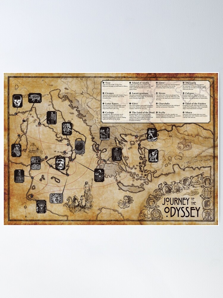 Journey of the Odyssey - Map Poster - Walmart.com