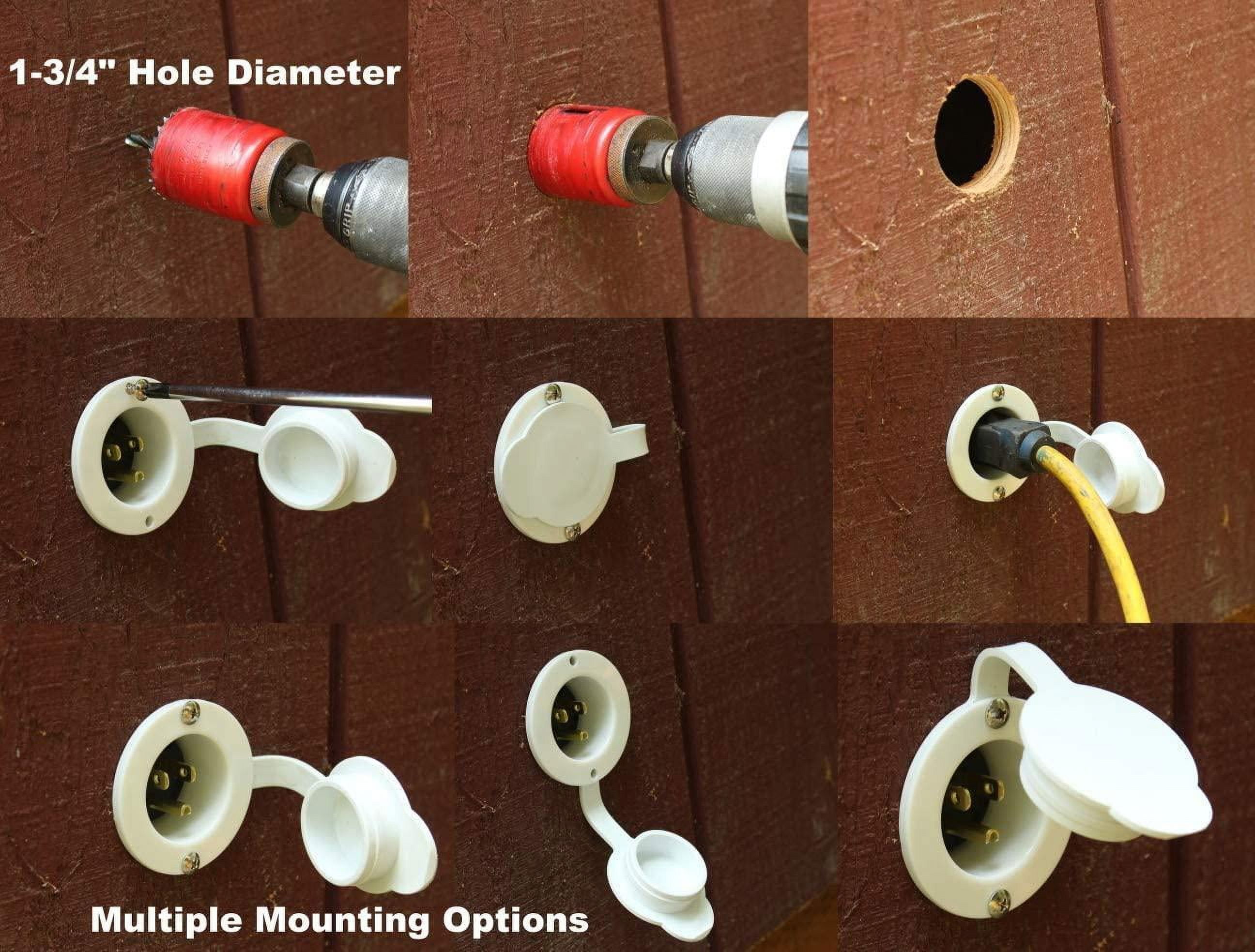 Journeyman-Pro 15 Amp 125V AC Power Inlet Port Plug with Integrated 20 ...