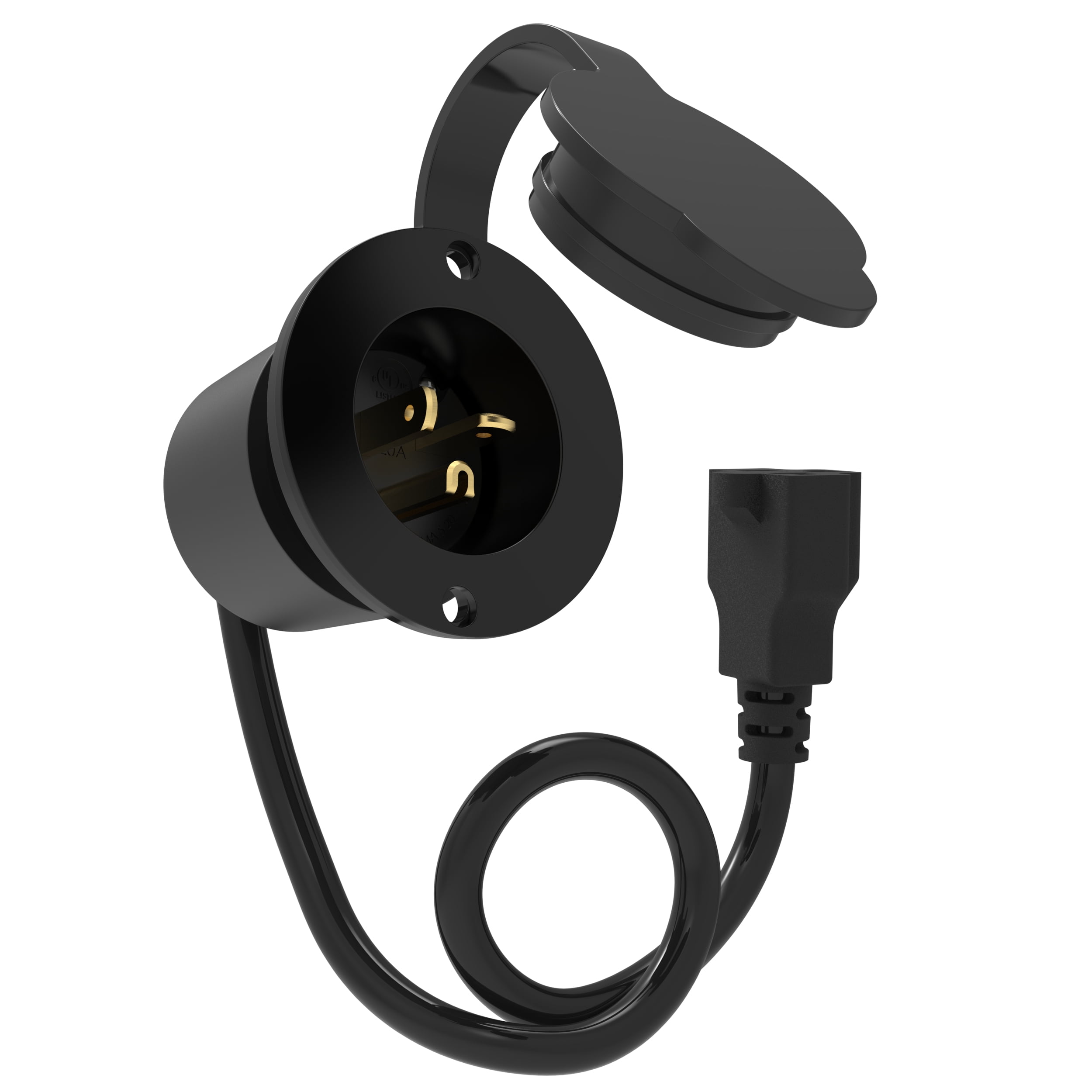 Journeyman-Pro 20 Amp 125V AC Power Inlet Port Plug with Integrated 20 ...