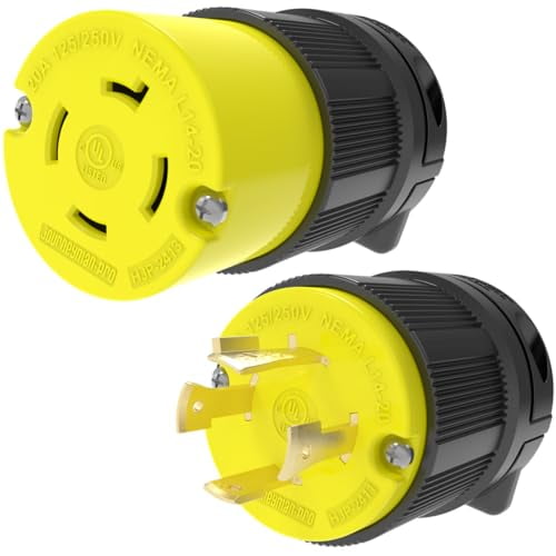 Journeyman-Pro 20 Amp, Plug & Connector Set, NEMA L14-20R & L14-20P ...