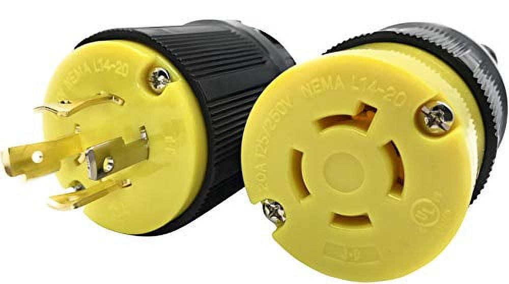 Journeyman-Pro 20 Amp, Plug & Connector Set, NEMA L14-20R & L14-20P ...