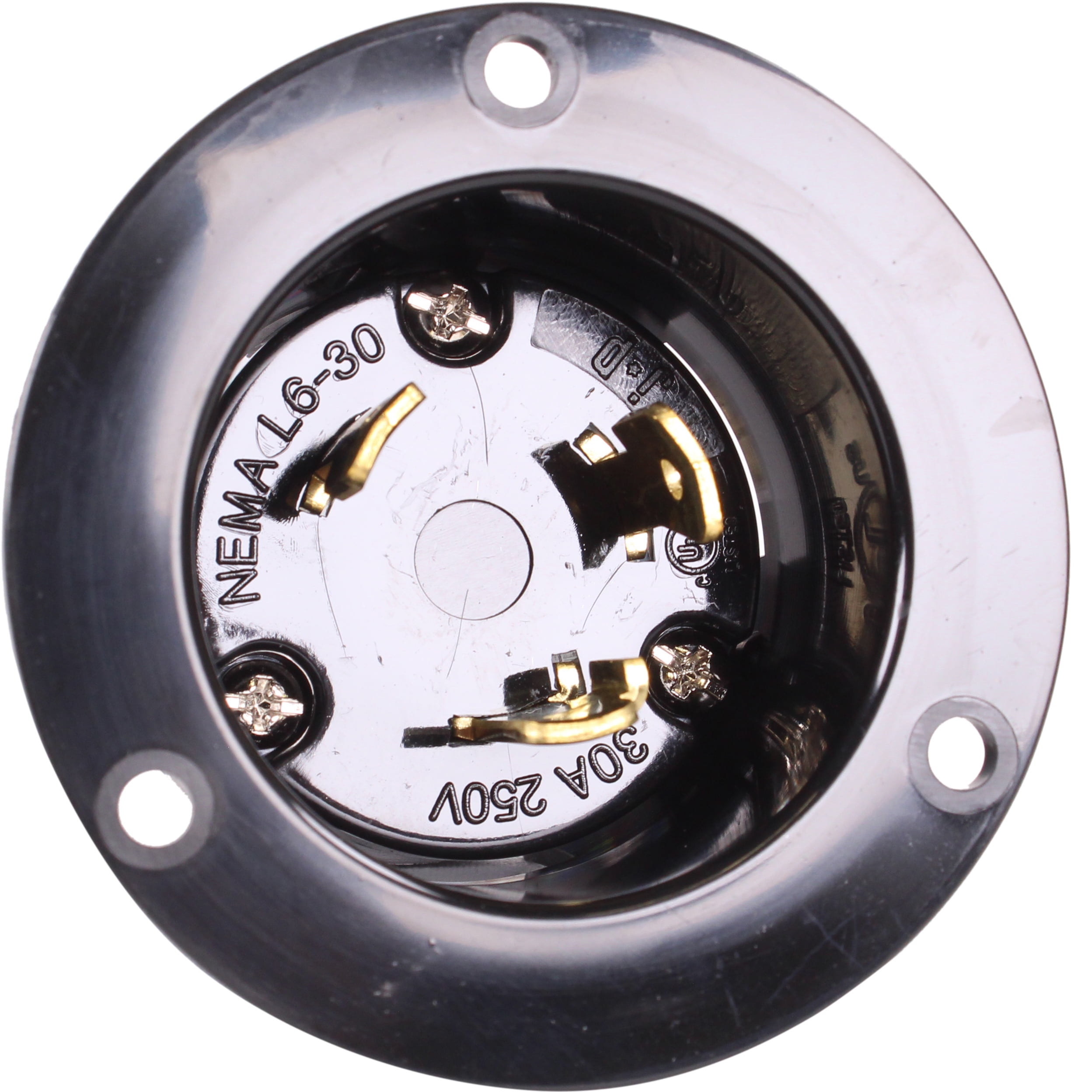 Journeyman-Pro 2625, NEMA L6-30 Flanged Inlet Generator Plug, 30A 250 ...
