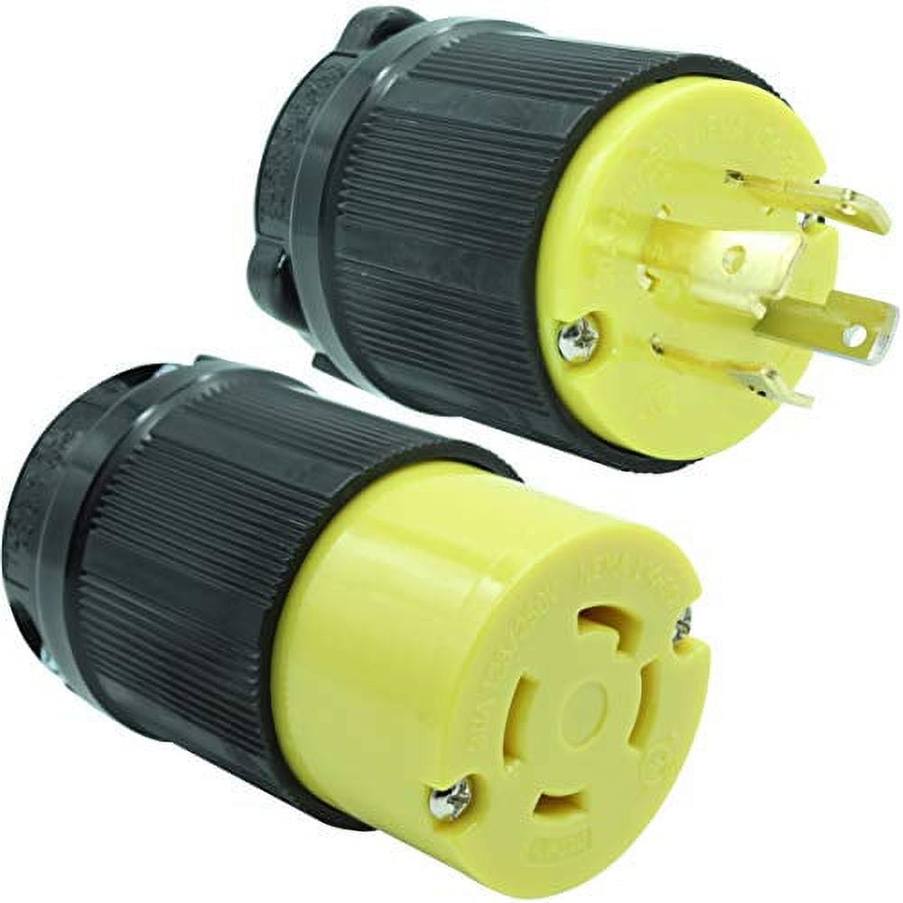 Journeyman-Pro 30 Amp, Plug & Connector Set, NEMA L14-30R & L14-30P, 125/250V, Locking Plug ...