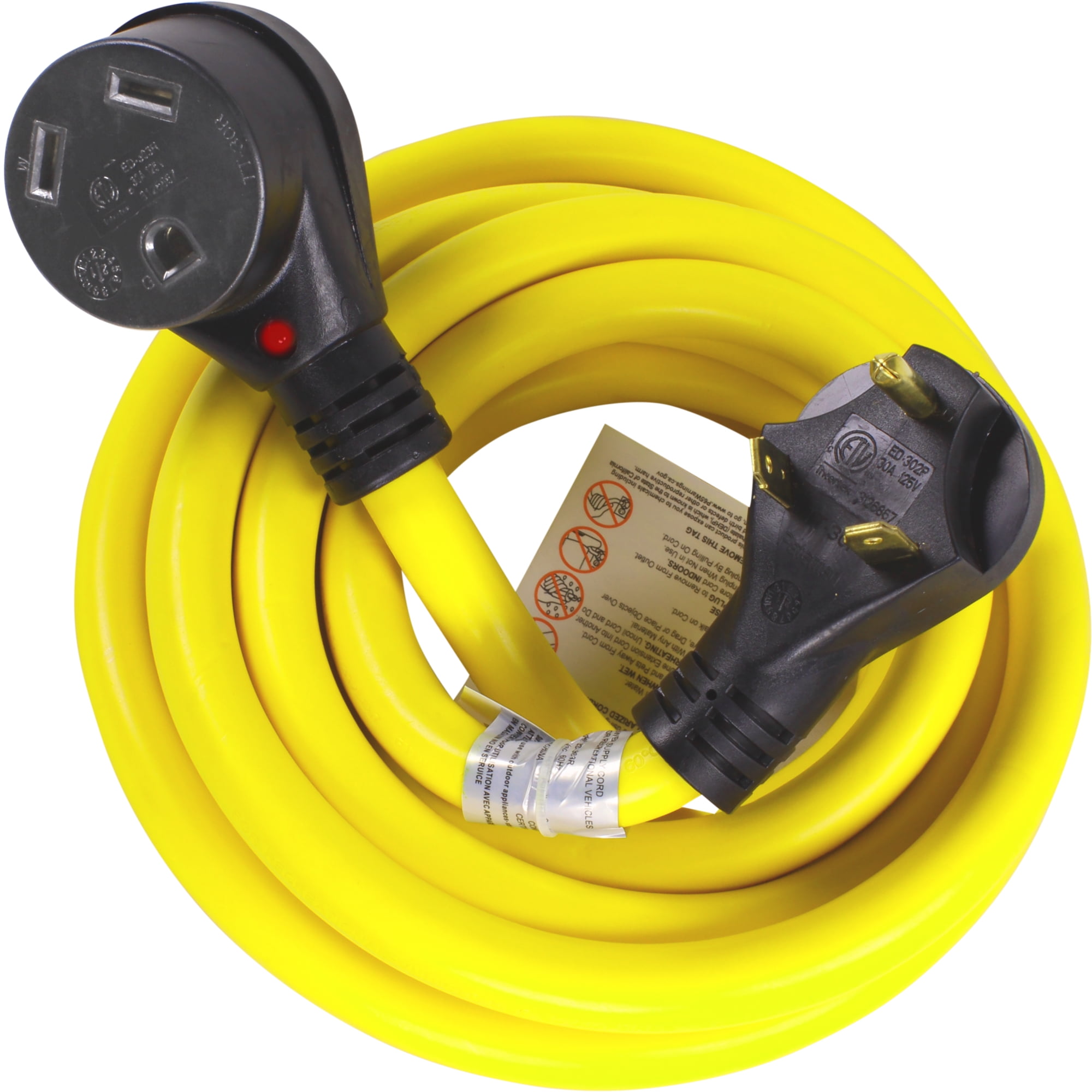 Journeyman-Pro 30A RV Power Extension Cord TT30 (Safety Yellow), Black ...