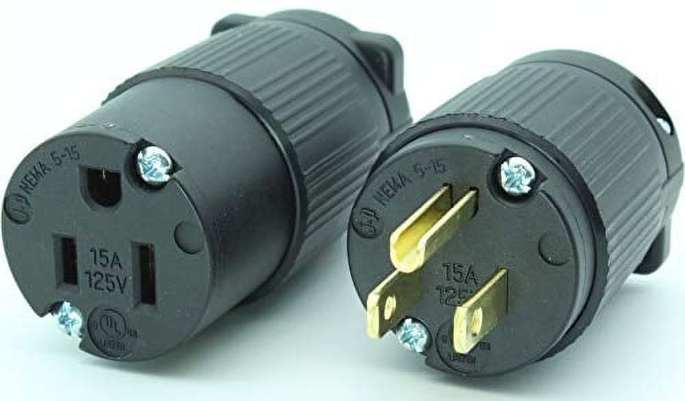 Journeyman-Pro 515PC Plug & Connector Set 15 Amp 120-125 Volt, NEMA 5 ...