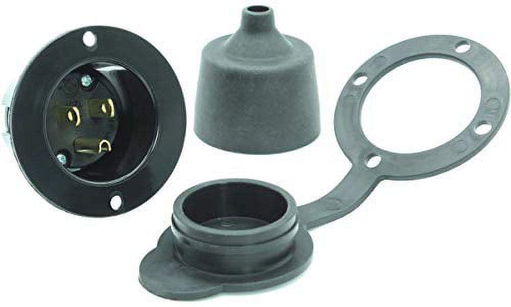 Journeyman-Pro 5278 15 Amp 125 Volt, Flanged Inlet, Black Commercial ...