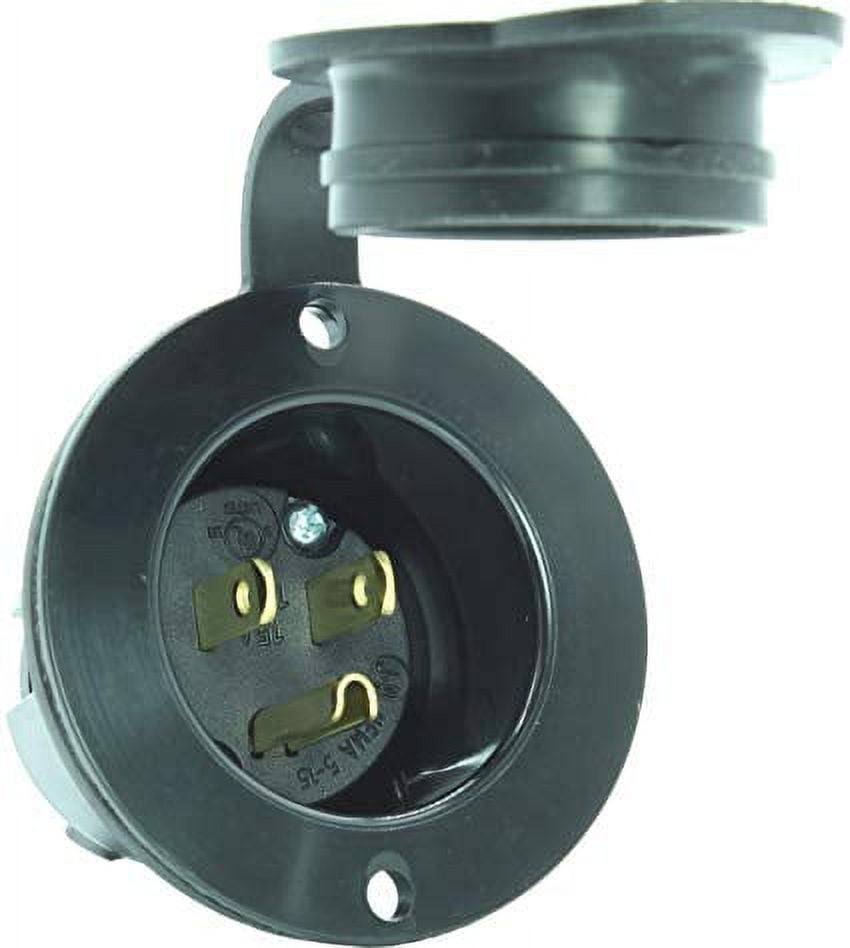 Journeyman-Pro 5278 15 Amp 125 Volt, Flanged Inlet, Black Commercial ...
