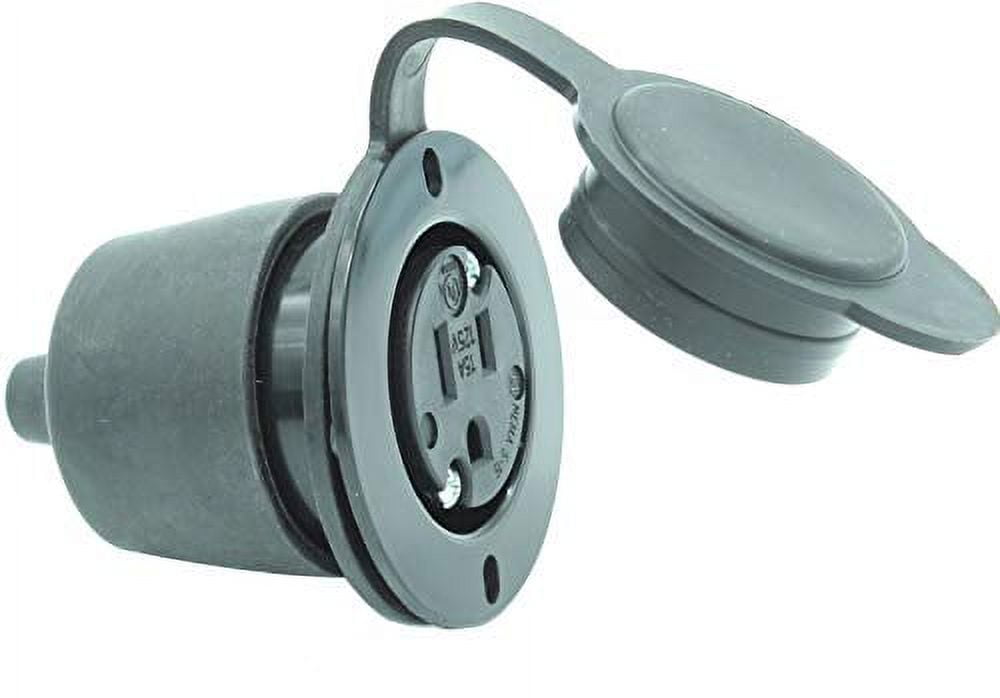 Journeyman-Pro 5279 15 120-125 Volt, NEMA 5-15 Flanged Outlet, Black ...