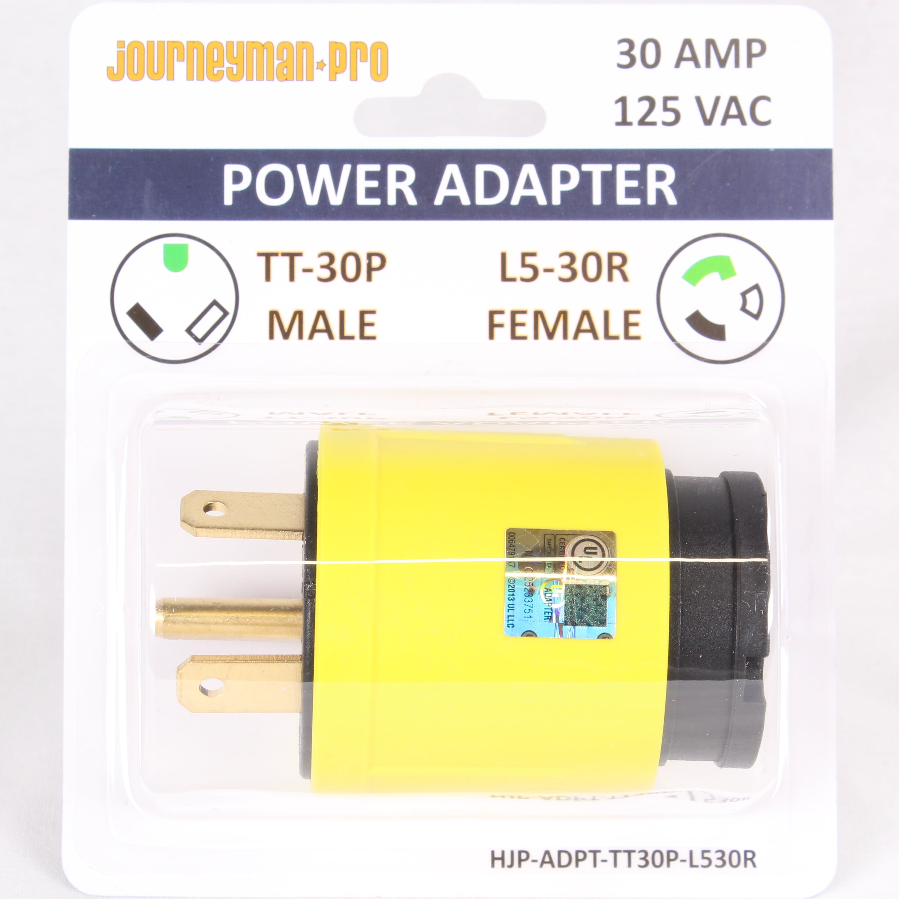 Journeyman-Pro HJP-ADPT-TT30P-L530R, 30 Amp 125/250V Male to Female TT ...