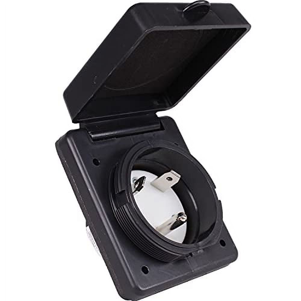 ParkPower 150BBIRV Black 15A 125V Straight Blade RV Power Inlet ...