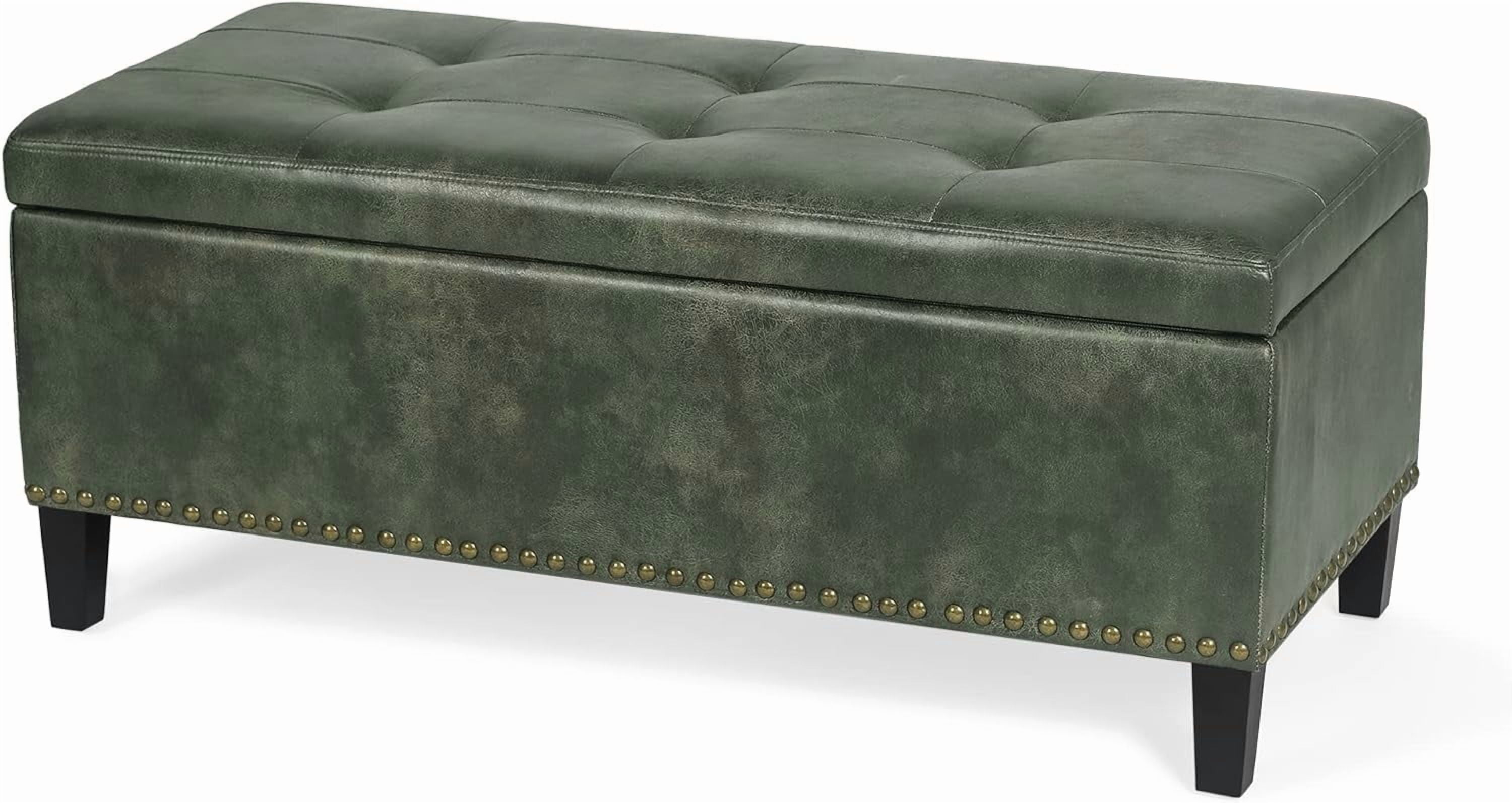 Joveco 41 Inches Storage Ottoman Bench,Leather Tufted Footstool Ottoman ...