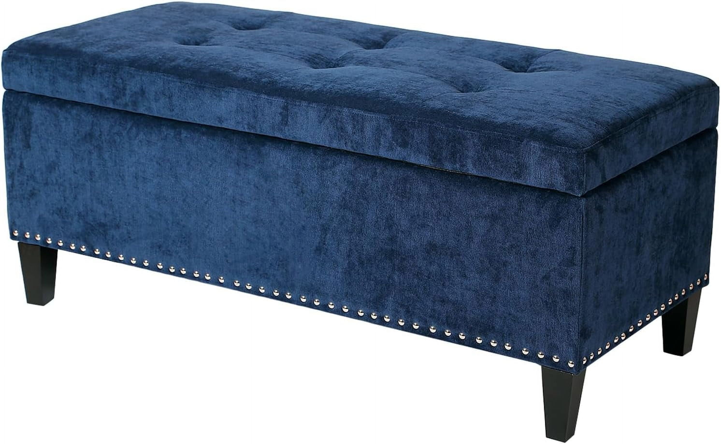 Joveco 41 Inches Storage Ottoman ,Microfiber Button Tufted Footstool ...