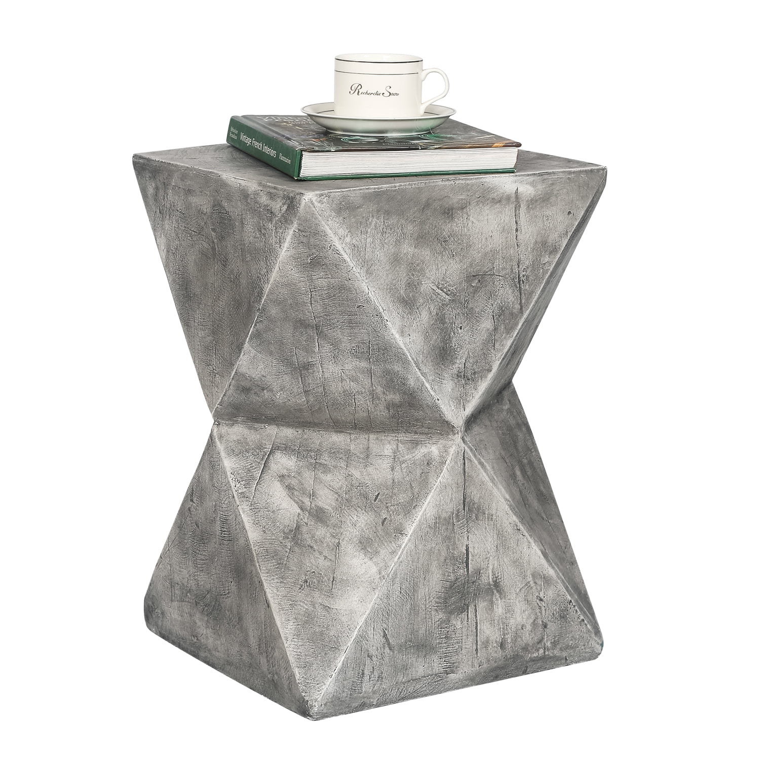 Joveco Concrete Side Tables,Patio Accent Table,Weatherproof Outdoor End ...