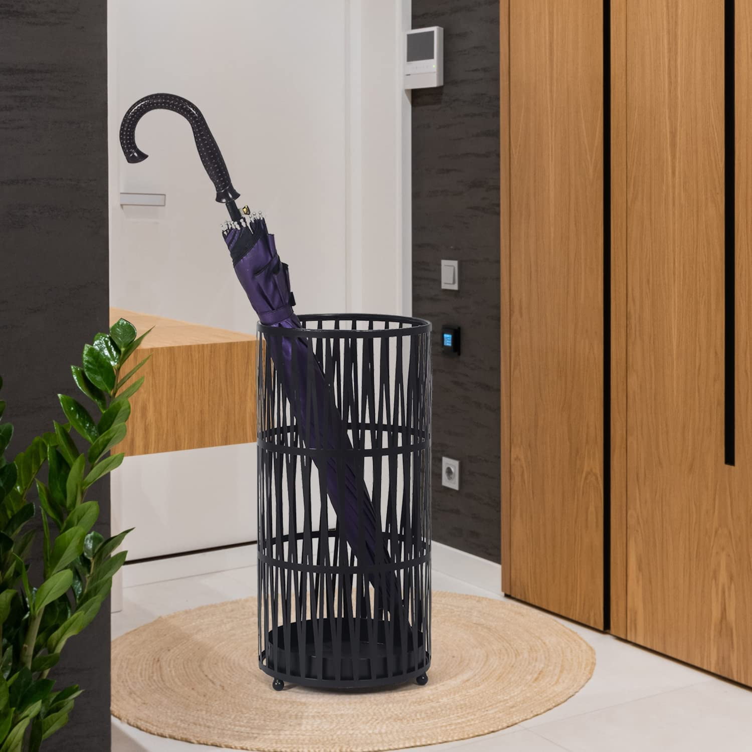 Joveco Metal Umbrella Stand Racks, Black Round Free Standing Holders ...