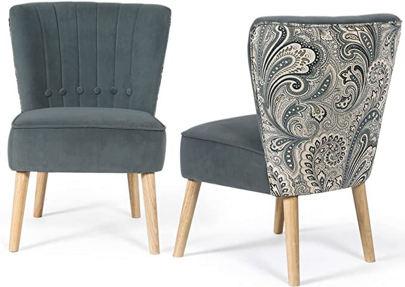 Joveco Modern Accent Side Chairs Set of 2, Fabric Upholstered Corner ...