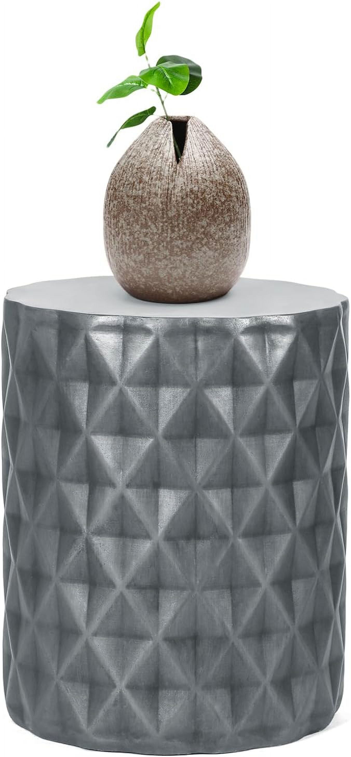 Joveco Modern Round Concrete Side Table, Indoor Outdoor Accent End ...