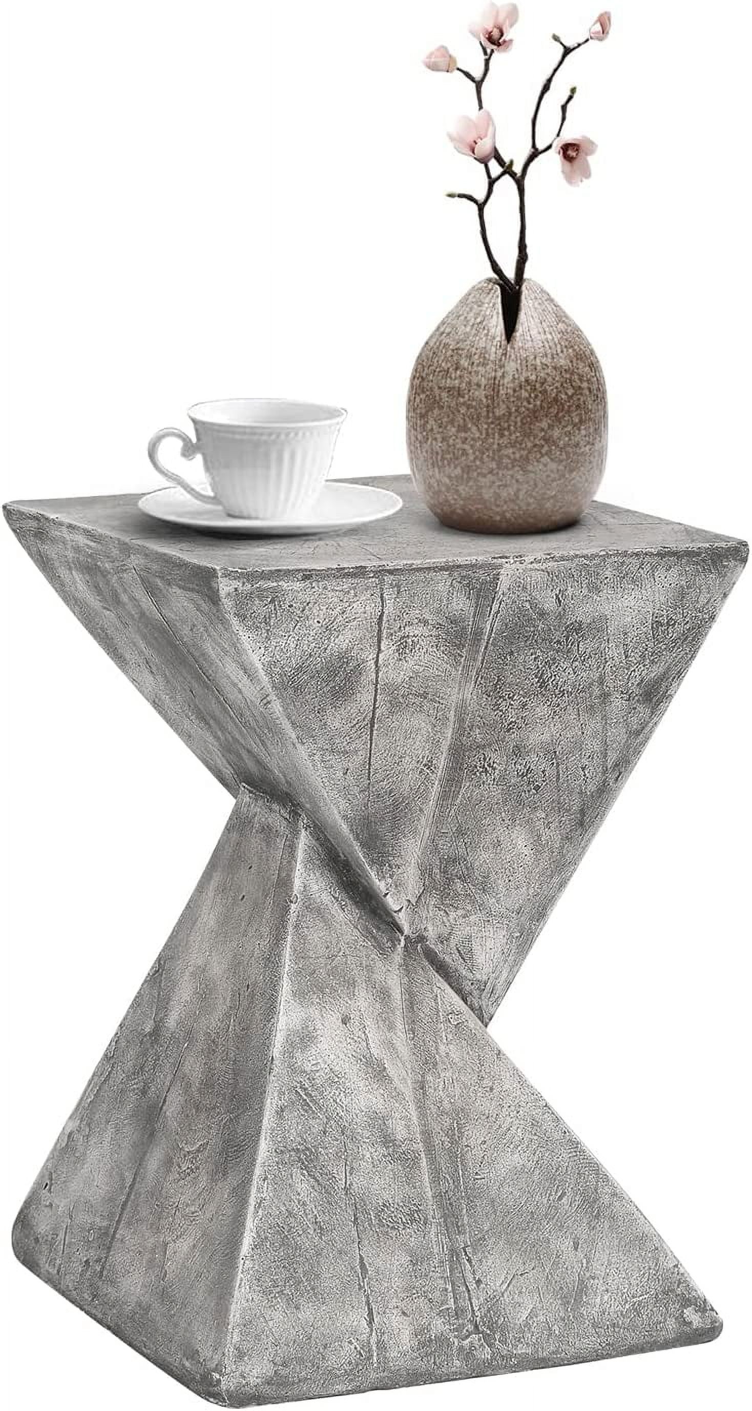 Joveco Outdoor Indoor Concrete Side Table, Modern Lightweight Accent ...
