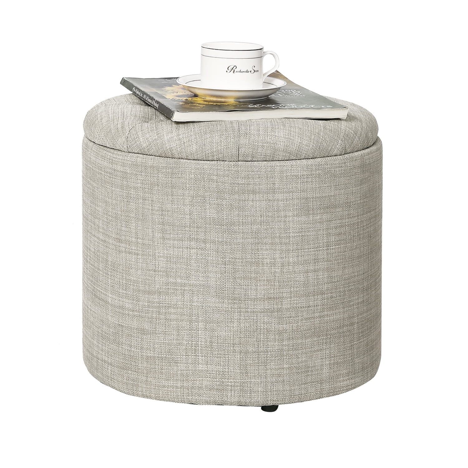 Joveco Padded Leather Ottoman,Vanity Chair Stool Modern Foot Stool ...