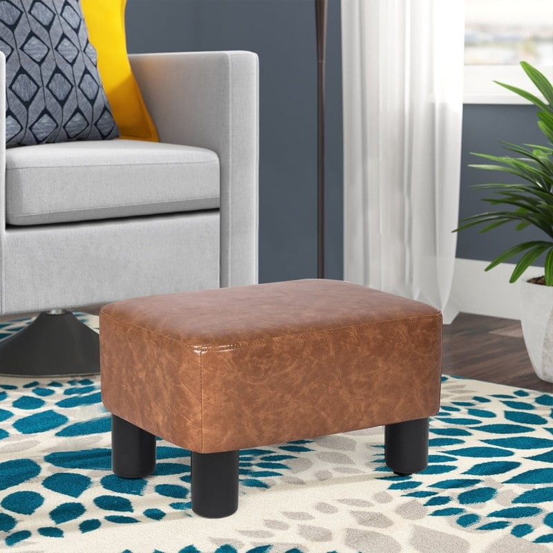 Joveco Wooden Foot Stool Ottoman, Small Storage Footrest for Living ...