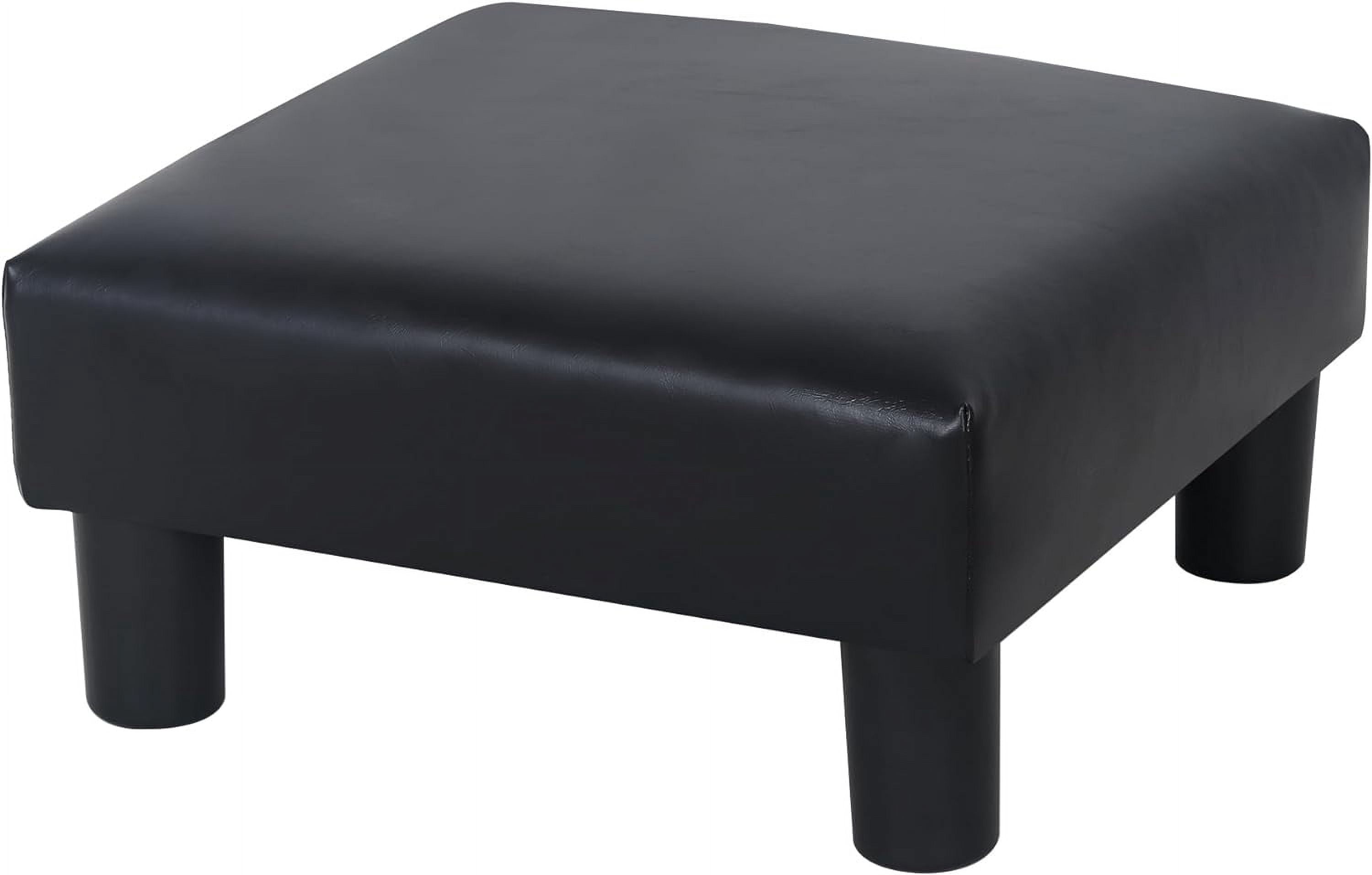 Joveco Small Footstool Ottoman, PU Leather Square Upholstered Footrest ...