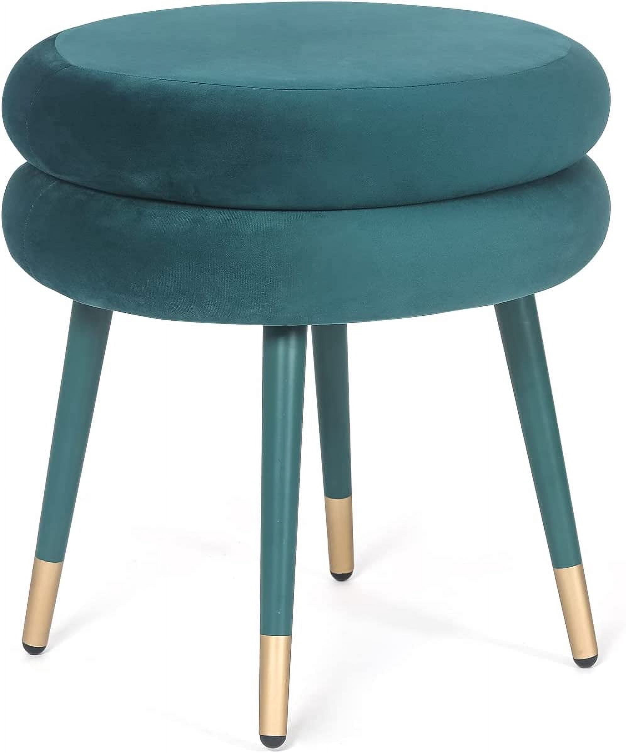 Joveco Velvet Upholstered Ottoman Footrest with Metal Legs, for Bedroom ...