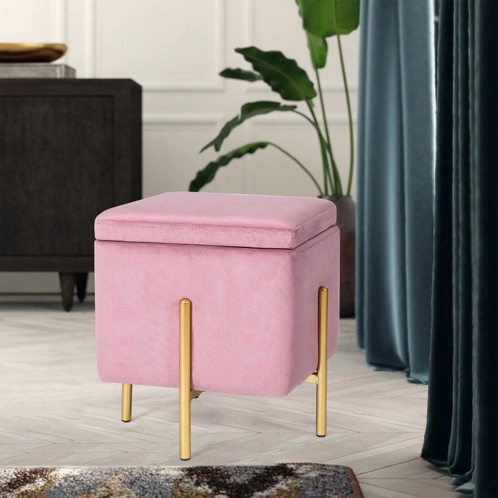 Joveco Square Folding Storage Ottoman Foot Rest Stool Vanity Stool ...