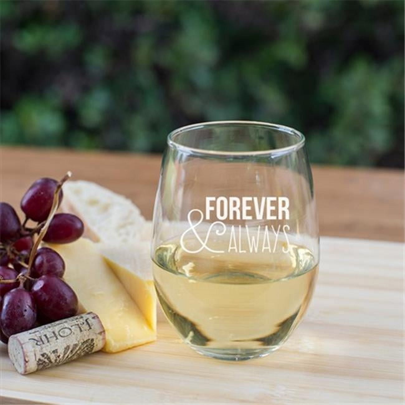 Jovely JOV808-2C Forever & Always Engraved 9 oz. Stemless Wine Glass ...