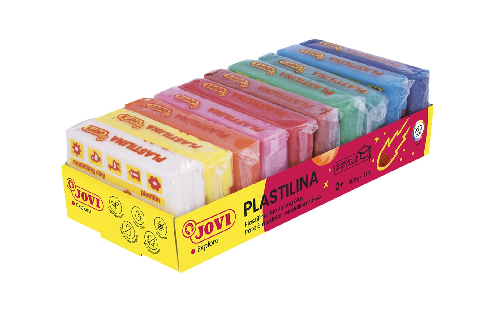 Jovi Plastilina Reusable and Non-Drying Modeling Clay; 1.75 Oz. Bars ...