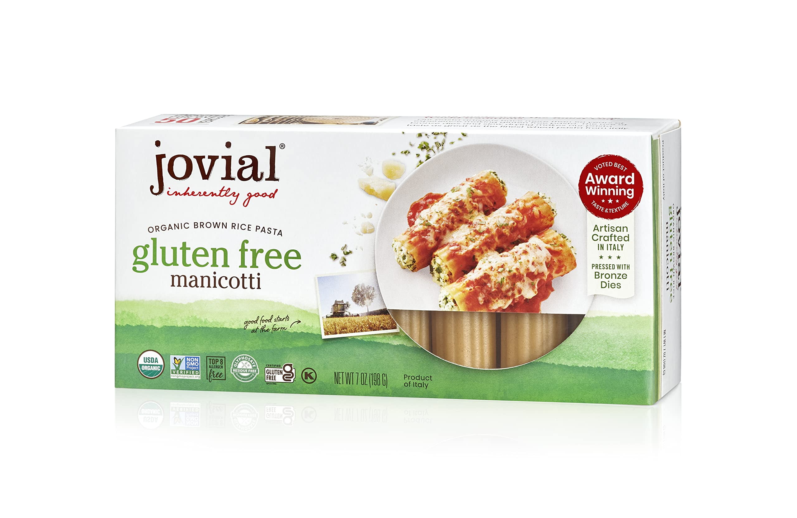 Jovial 100% Organic Gluten Free Brown Rice Pasta, Manicotti, 12 oz ...