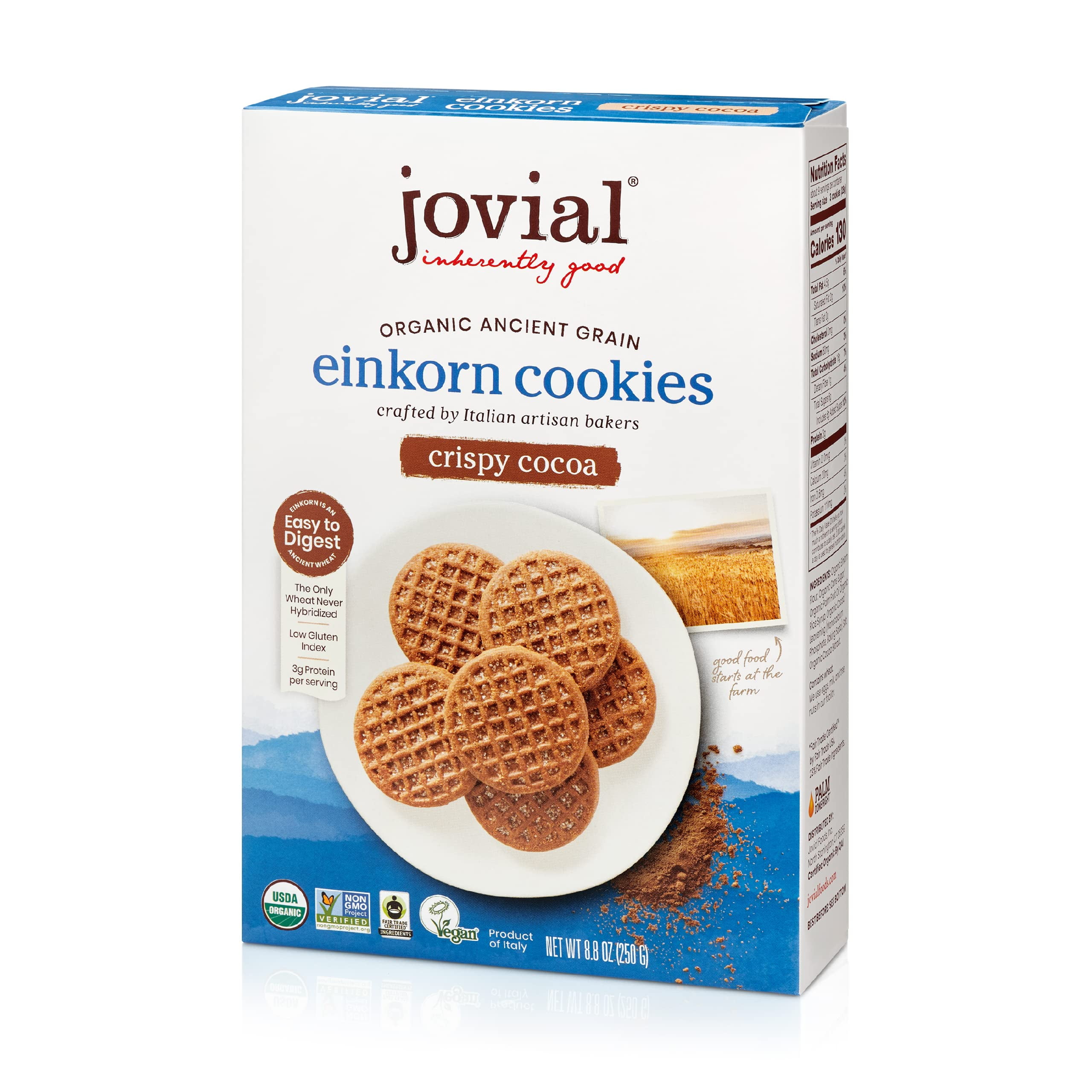 Jovial Organic Einkorn Crispy SR25 Cocoa Cookies - Organic Cookies ...