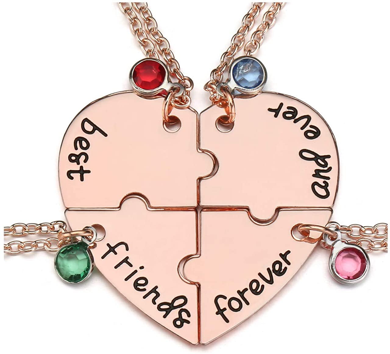Jovivi Best Friends Forever and Ever Friendship Necklaces Keychains for ...