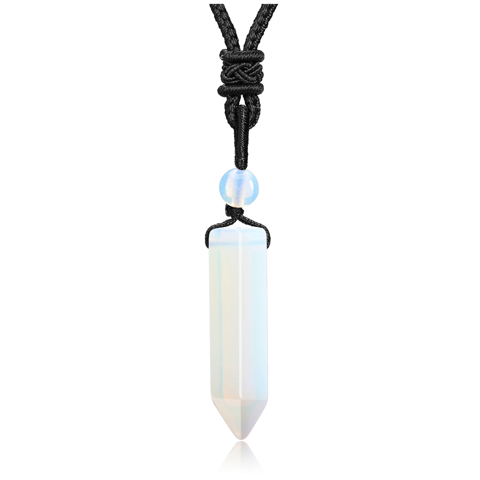 Jovivi Crystal Necklace for Men Women Adjustable Rope Hexagonal Point Black Obsidian Pendant Necklaces Gemstone Jewelry Walmart