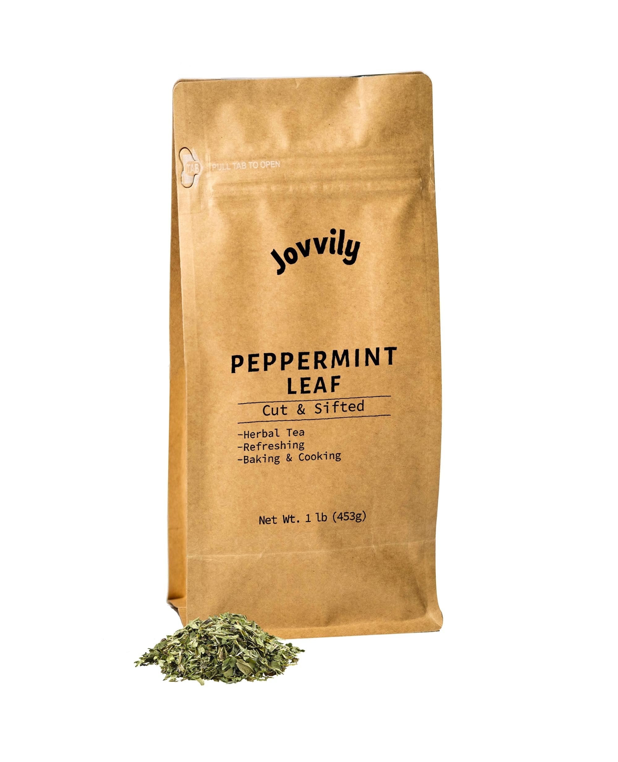 Jovvily Peppermint Leaf, 1 lb, Cut & Sifted, Herbal Tea, Refreshing ...