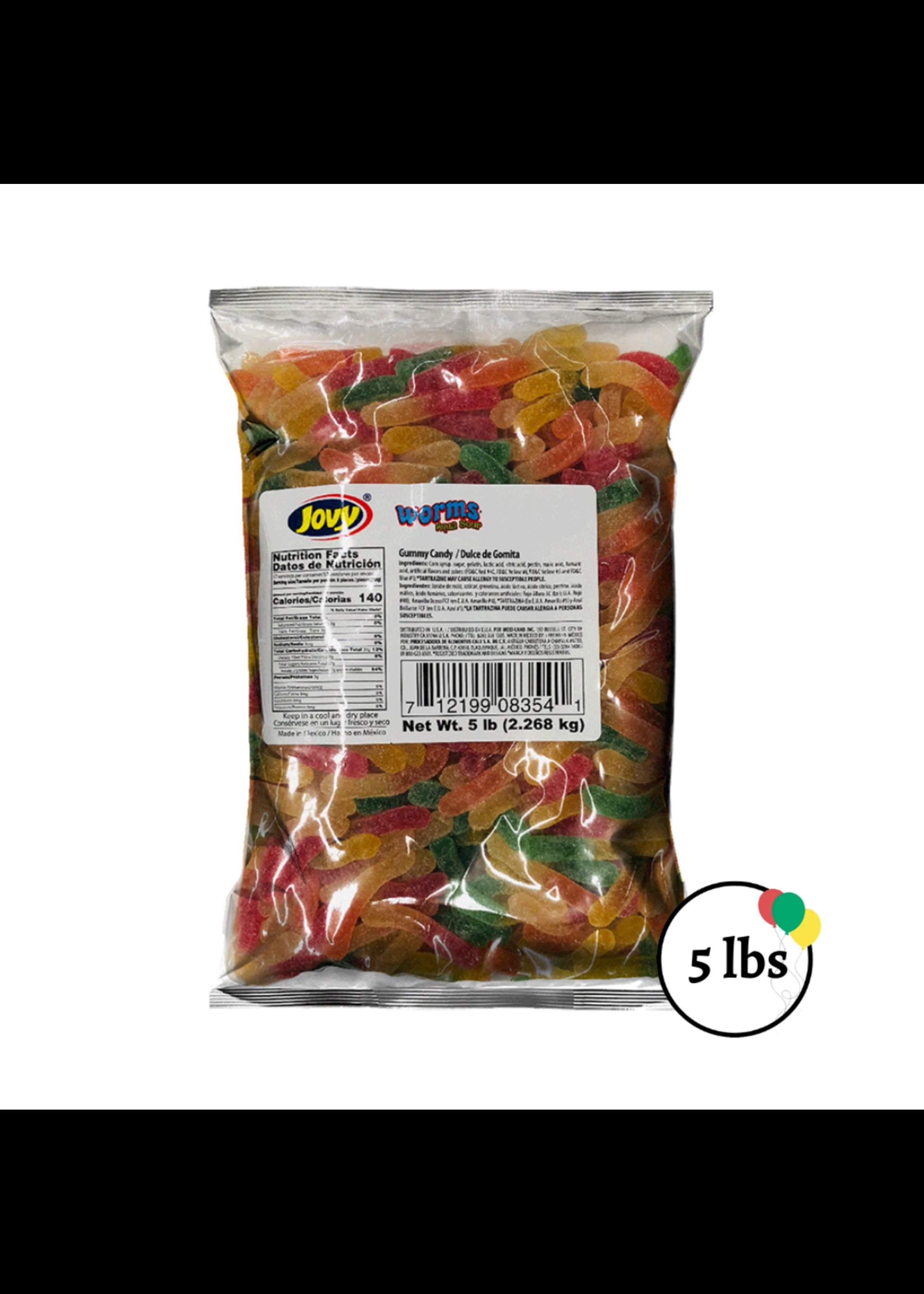 Jovy Gummy Worms Aqua Sour 5 lb - Walmart.com
