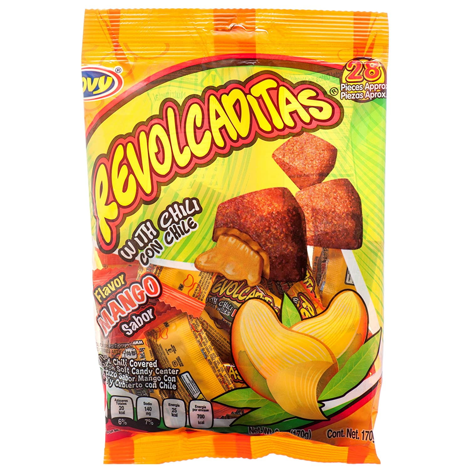 Jovy Revolcaditas Spicy Mango Fruit Candy, Mexican Gummies (1 x 6 oz ...