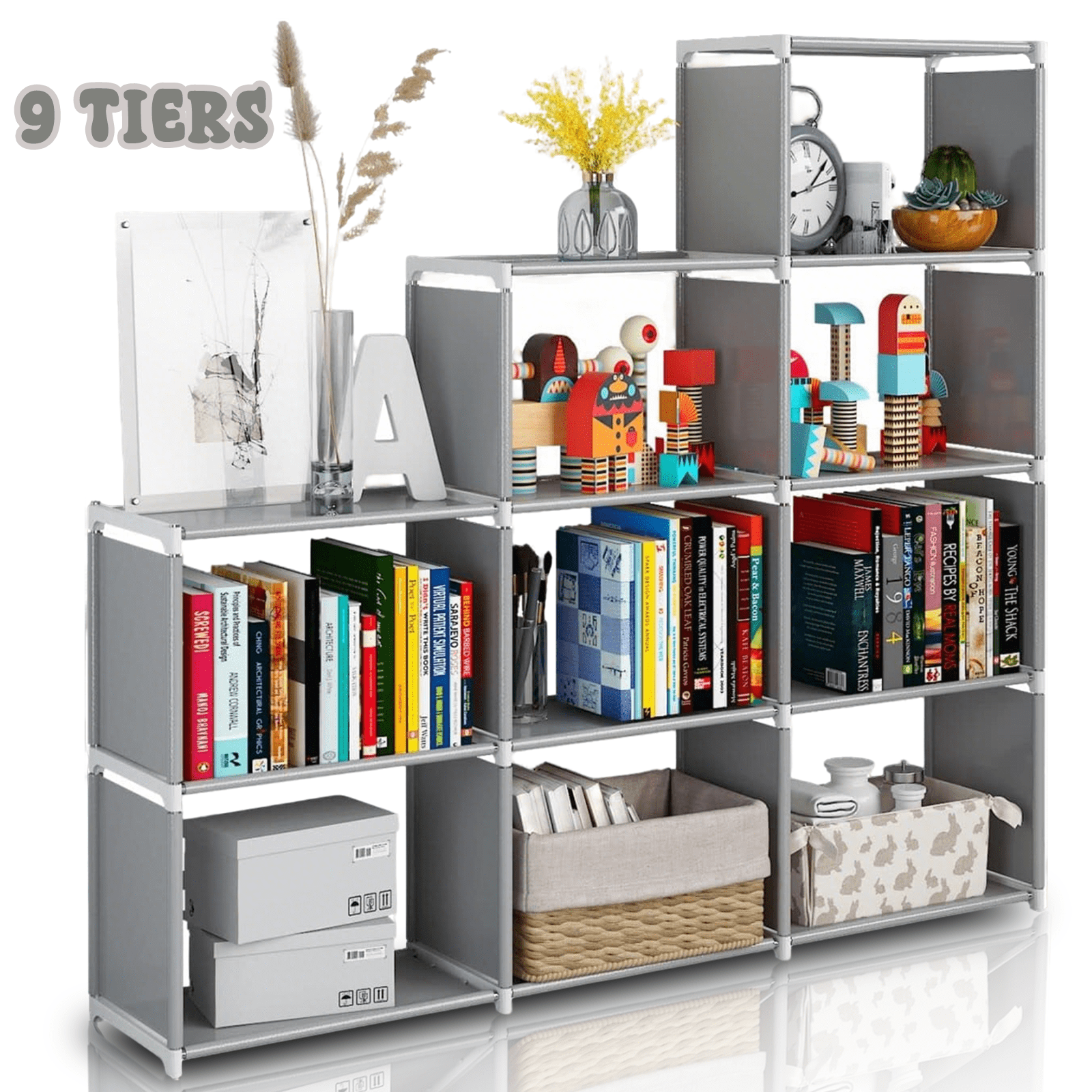 Jowenia 9 Cube Storage Organizer Cube Bookshelf DIY Bookcase for ...