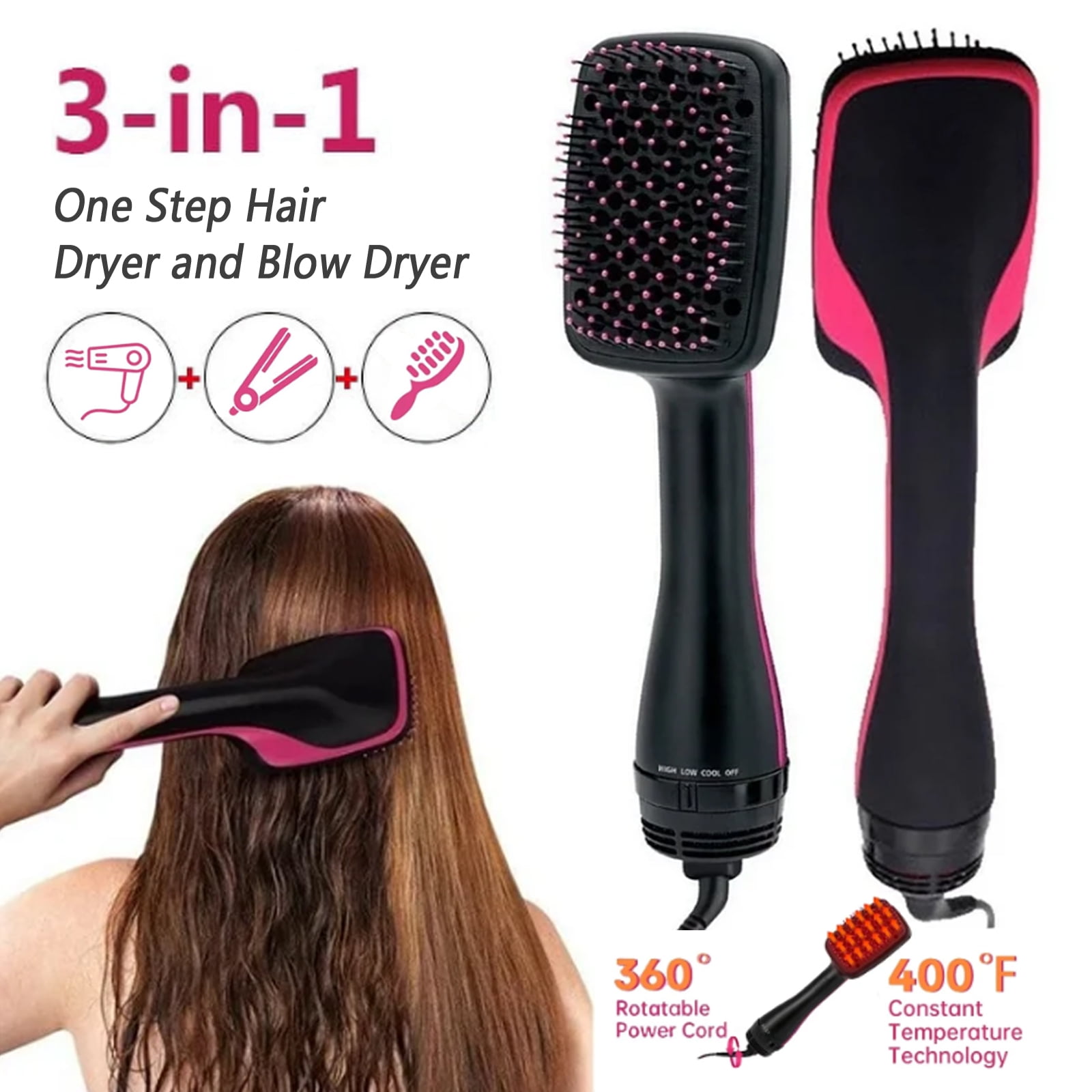 Jowenia One-Step Hair Dryer and Styler, 3 in 1 Negative Ion Blow Dryer ...