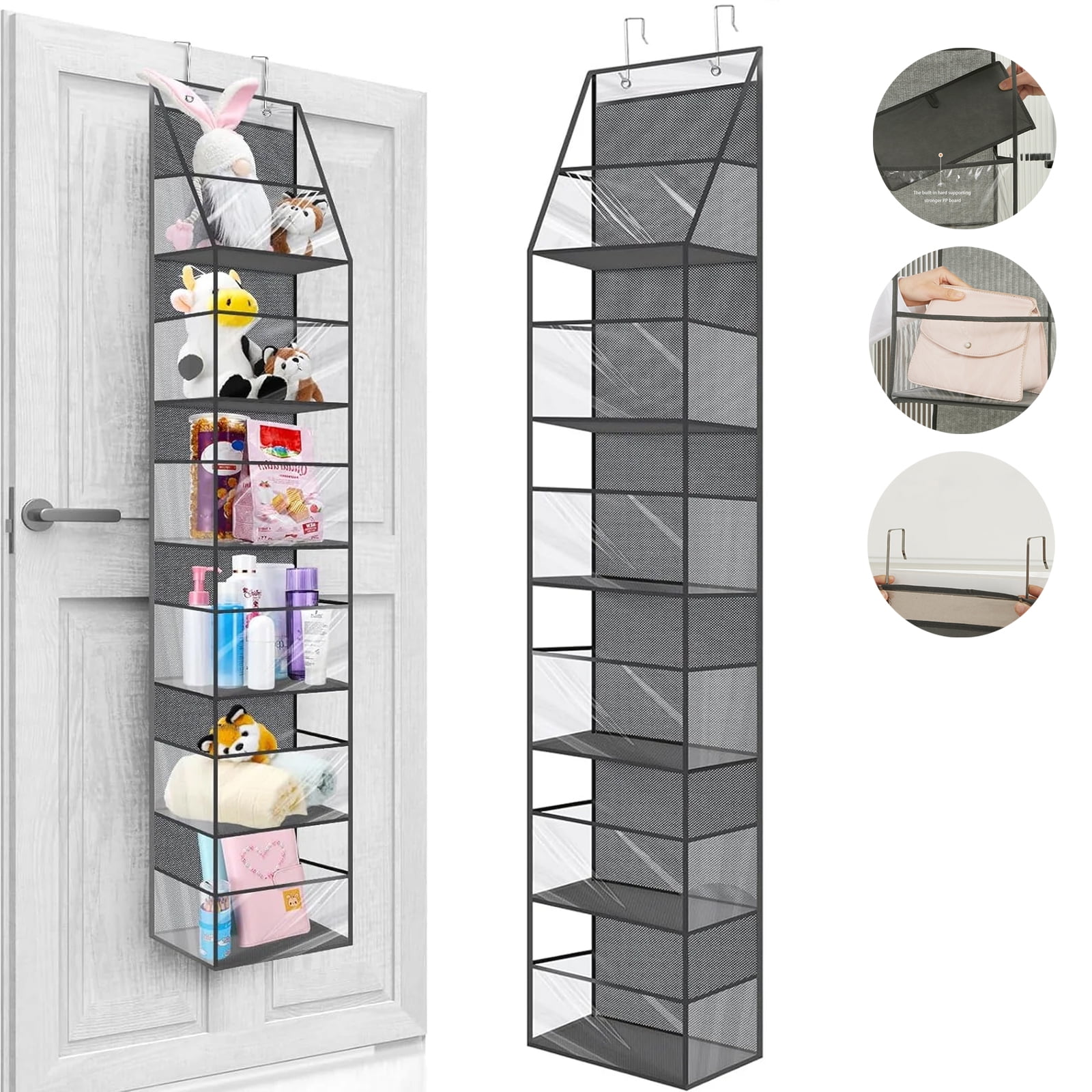 Jowenia Over the Door Hanging Organizer with 6 Large Clear Pockets for ...