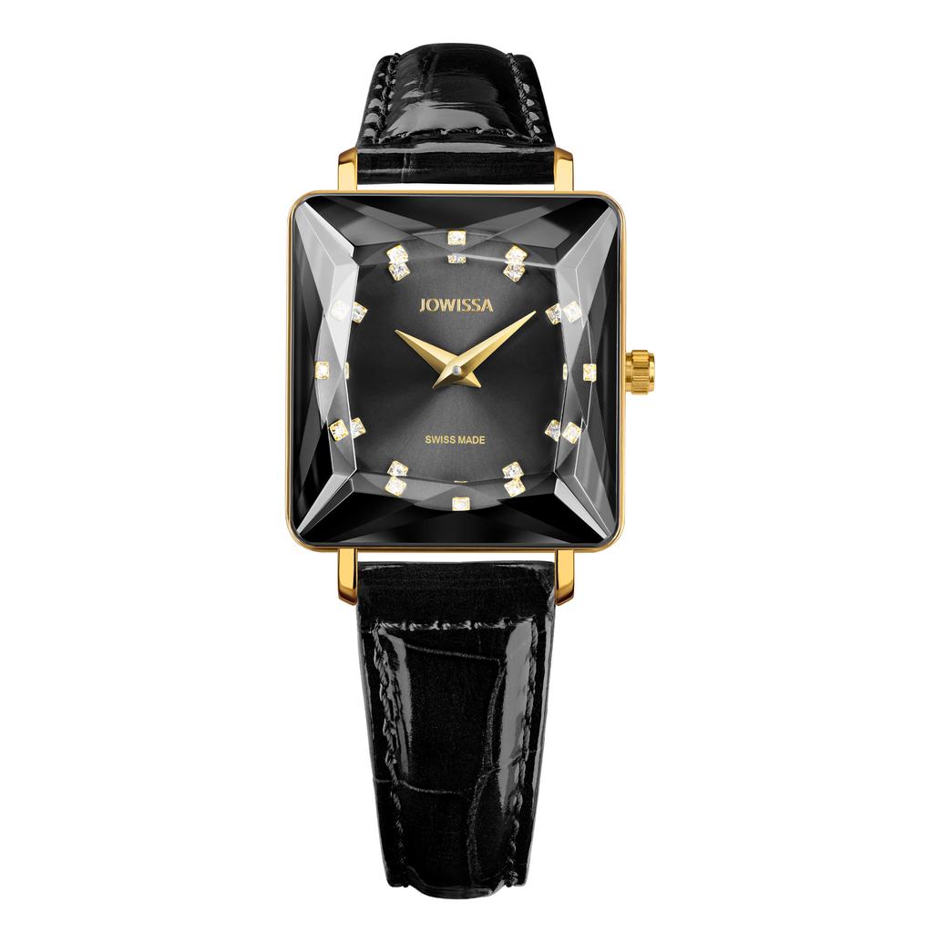 Jowissa Facet Princess, Gold Plated Swiss Quartz 25.60x27.30mm Case ...