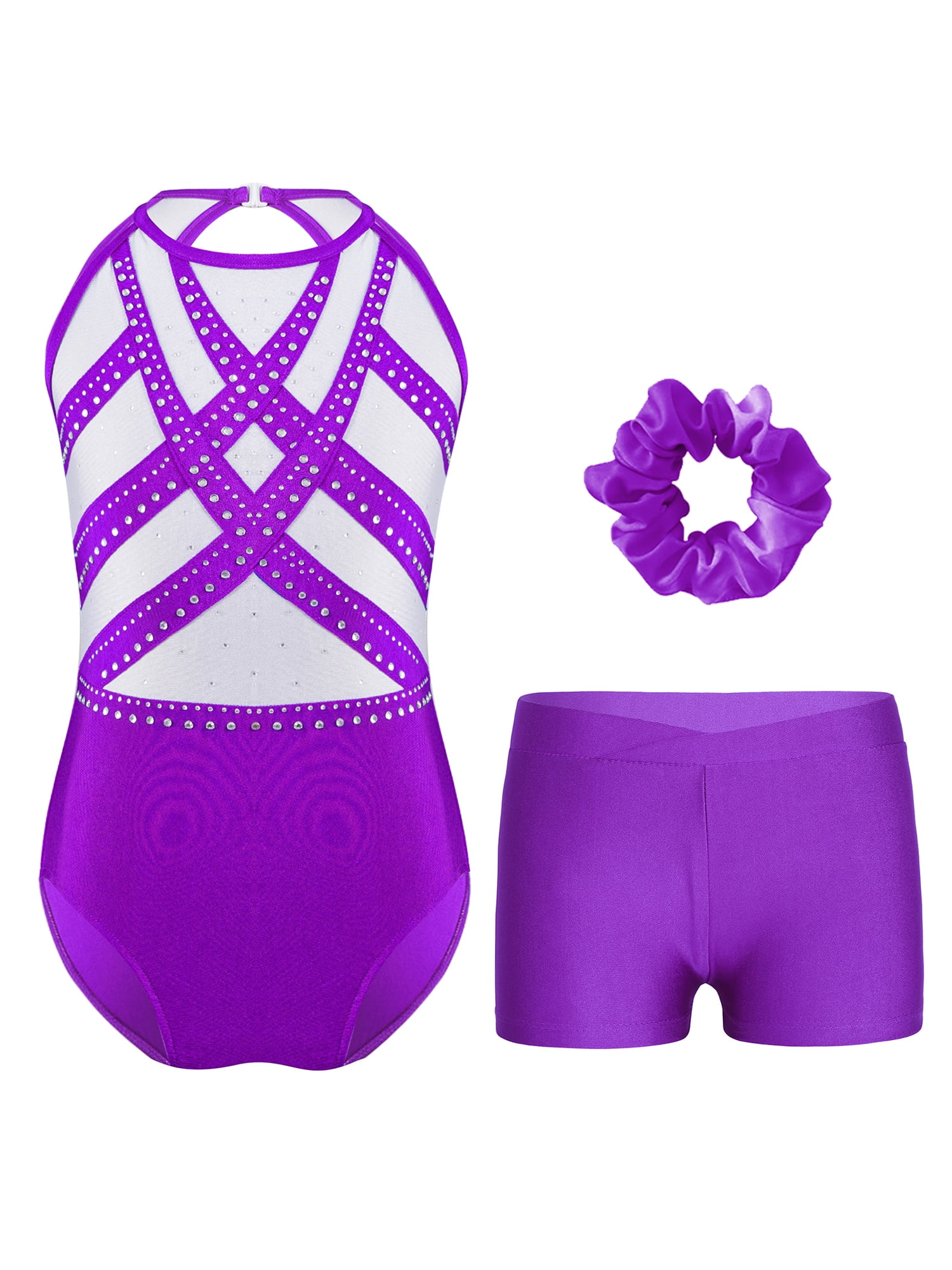 Jowowha Kids Girls 3 Piece Gymanstics Training Suit Sparkle Dancing ...