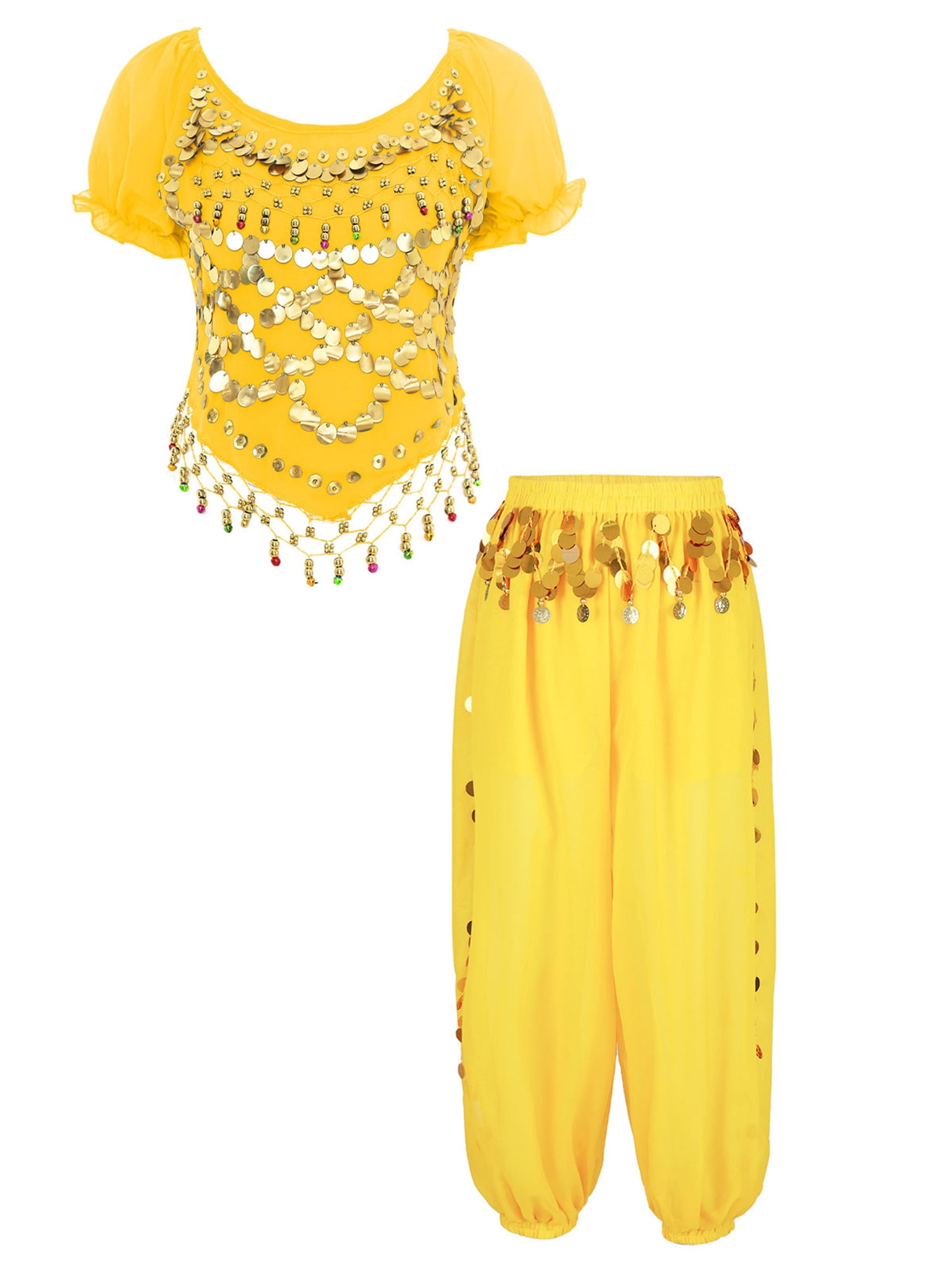Jowowha Woman's Arabian Princess Cosplay Costume Belly Dance Crop Top ...
